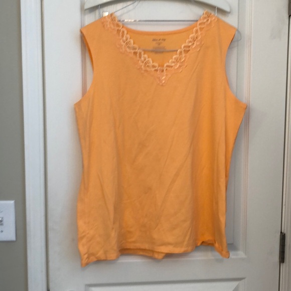 White Stag | Tops | Super Pretty Lace Neck Sleeveless Tank Top Peach ...